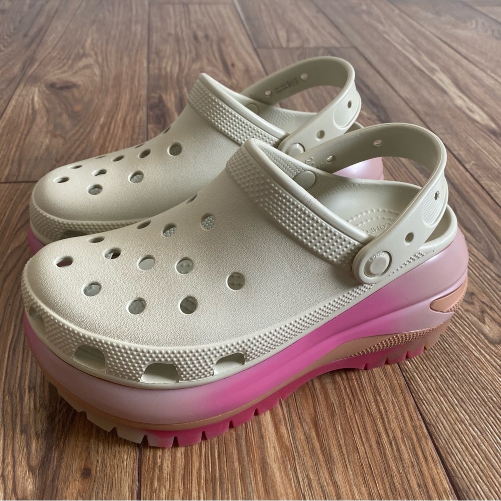 New Crocs Mega Crush Color Dip Clogs In Bone/Multi Wo… - Gem